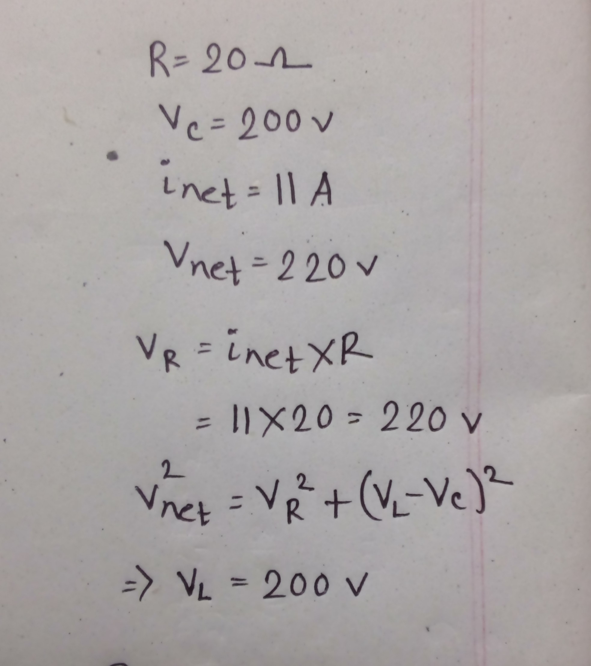 In a series \(L-C-R\) circuit, current in the circuit is \(11A\) when the applied voltage is ...