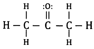 The Lewis structure for the compound series ketone is-
