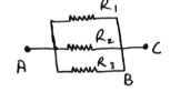 Figure shows three \(20.0\Omega \) resistors. Find the equivalent ...
